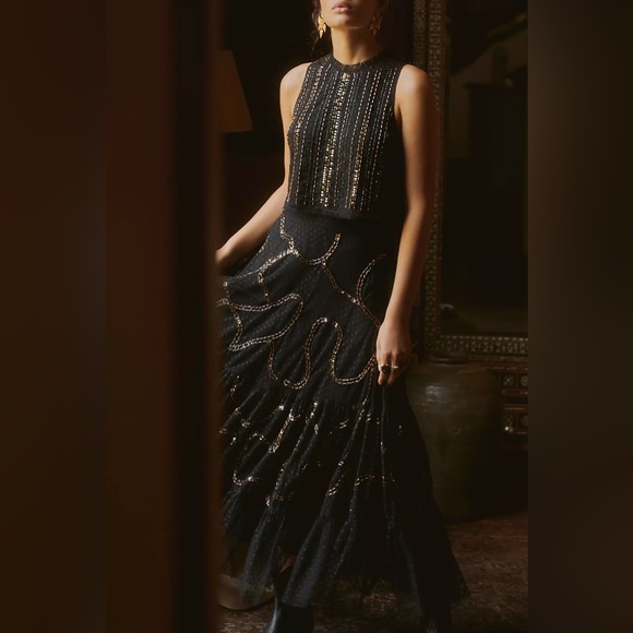 Anthropologie | Dresses | Anthropologie Let Me Be Beaded Skirt Set ...